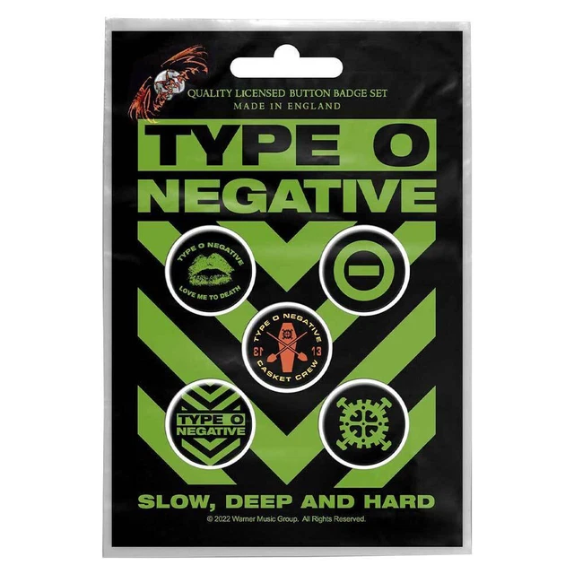 TYPE O NEGATIVE Slow Deep & Hard Button Badge 5 Pack £7.95 - PicClick UK