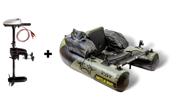 BLACK CAT BATTLE Bateau + Rhino E-Moteur Cobold Électromoteur 24lbs ...