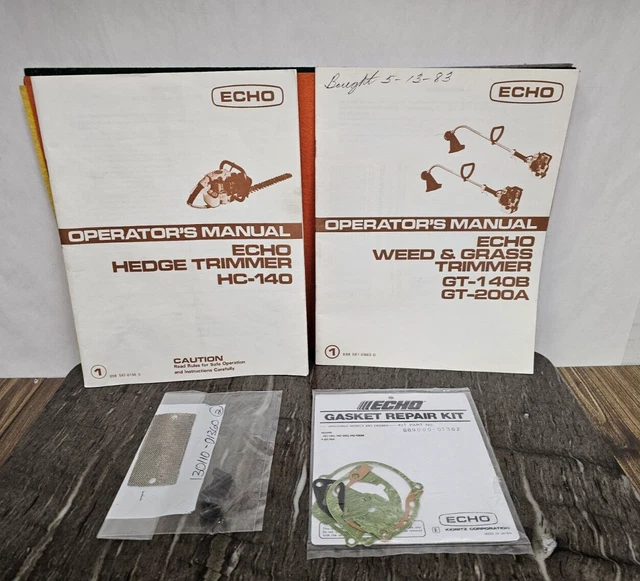 ECHO OPERATOR'S MANUALS Trimmer GT-140B, GT-200A e Hedge Trimmer HC-140 ...