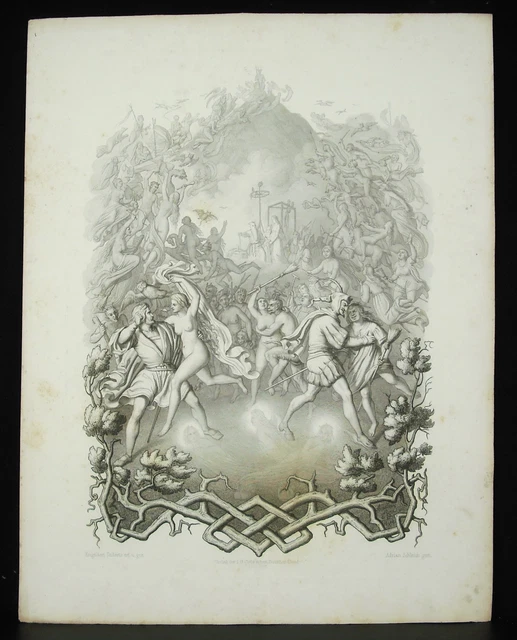 GOETHE: FAUST ENGELBERT SEIBERTZ Bacchanales 1854 Méphistophélès Diable ...