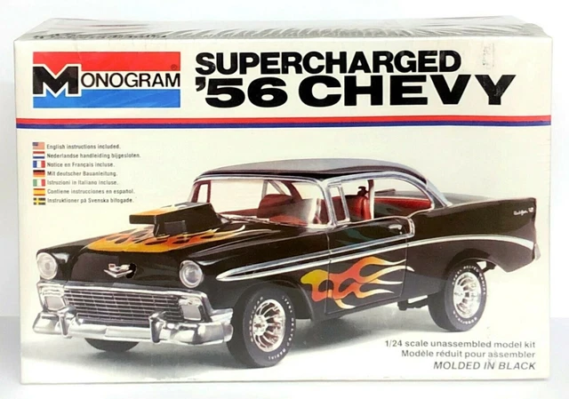 MONOGRAM 2255 1/24 Scale Supercharged '56 Chevy Plastic Model Kit $49. ...