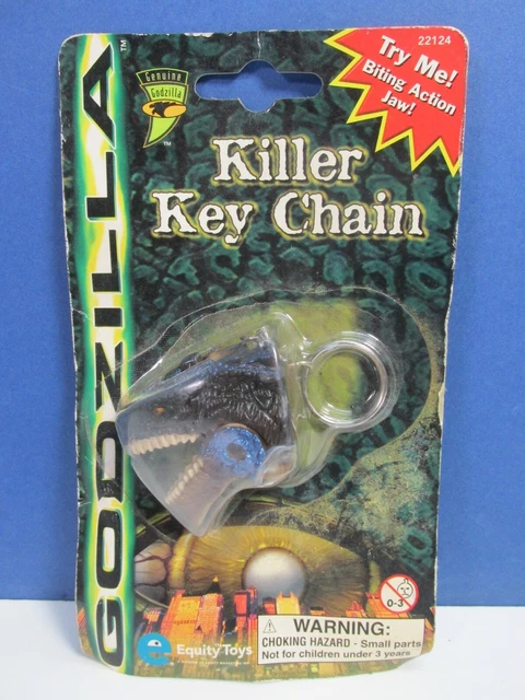 VINTAGE KILLER GODZILLA KEY CHAIN keyring HEAD FIGURE 2" TOHO VIVID ...