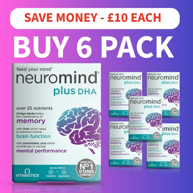 6 X VITABIOTICS Neuromind Plus DHA 56 Tablets (Six boxes) 25+ Nutrients ...