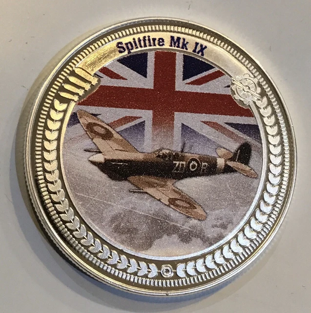 WORLD WAR II War Birds British Spitfire Coin Medal Military Aircraft ...
