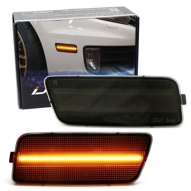 SMOKED LENS AMBER Full LED Front Side Marker Light For 10-14 Volkswagen ...