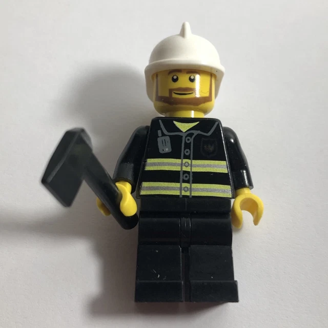 LEGO MINIFIGURE, FIRE Fighter with White Fire Helmet & Beard, cty0022 ...