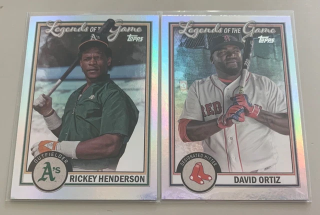 (2) TOPPS LEGENDS Of The Game Cards 2023-Rickey Henderson + David Ortiz ...