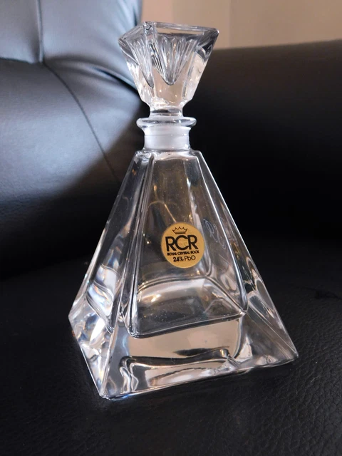 ROYAL CRYSTAL ROCK RCR Glass Perfume Bottle Decanter – Etched Initials ...