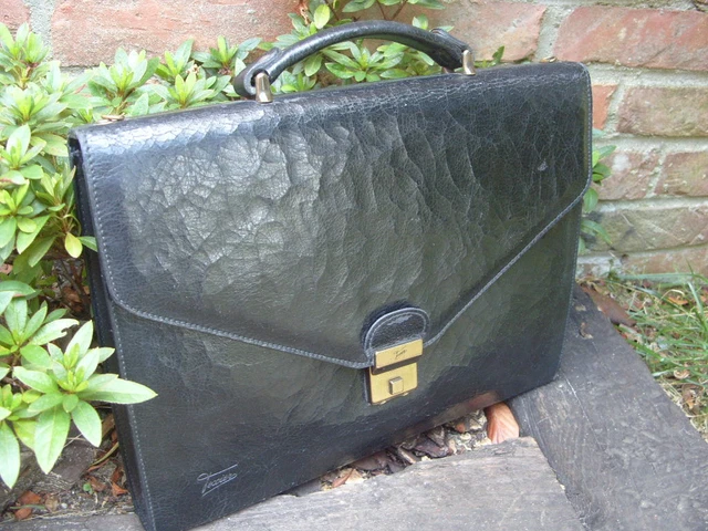 ANCIEN PETIT CARTABLE En Cuir Noir De Marque Texier Sacoche Porte ...