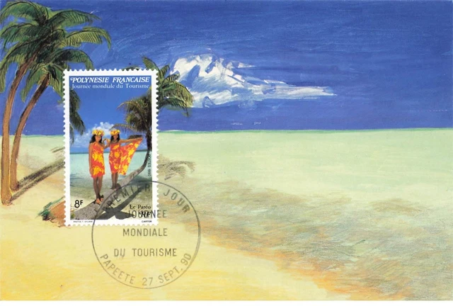 CARTE MAXIMUM #23510 Polynesie Francaise Papeete 1990 Journee Mondiale ...
