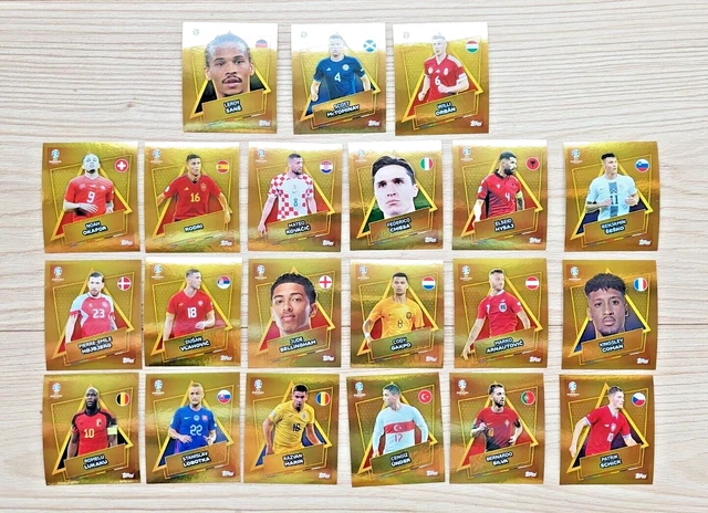 TOPPS UEFA EURO 2024 - complete set 21 star players - gold sticker - Em ...