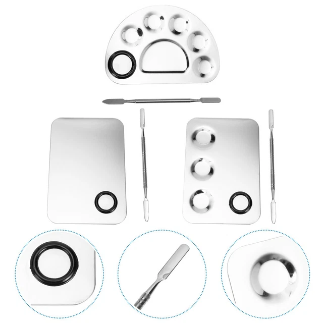 3 SETS MAKEUP Palette Mixer Ring Liquid Foundation Mixing Plate Artist ...