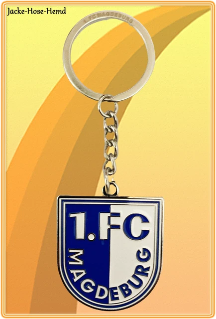 1.FC MAGDEBURG SCHLÜSSELANHÄNGER Logo Wappen Blau Weiß Anhänger Gr: 9 ...