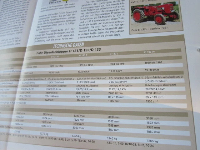 TRAKTOR ARCHIV FAHR 14 Dieselschlepper D 131, D 132, D 133, 1959 EUR 5 ...