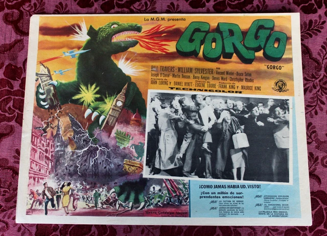 1961 GORGO HORROR MONSTER Bill Travers SCI-FI ORIG MEXICAN LOBBY CARD ...