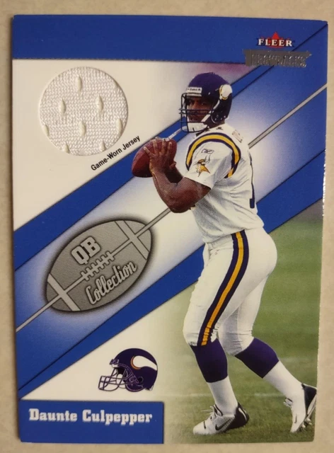 2002 FLEER QB Collection DAUNTE CULPEPPER NFL Vikings GU WHITE JERSEY ...