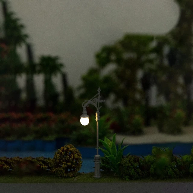 RAILWAY MODEL LIGHT ABS + Metal Building Layout DIY Garden Light Model ...