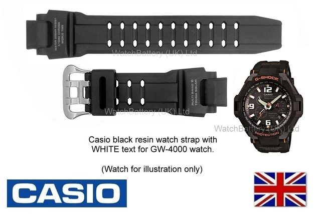 GW-4000 CASIO WATCH Strap Band GW-4000, Black - WHITE text - 10397883 ...