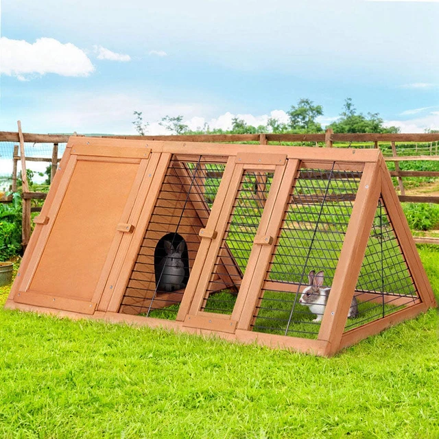I.PET RABBIT HUTCH Chicken Coop 119x51cm Wooden Run Cage Outdoor Small ...
