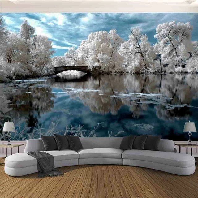 SIMPLE DARK LAKE 3D Full Wall Mural Photo Wallpaper Printing Home Kids ...