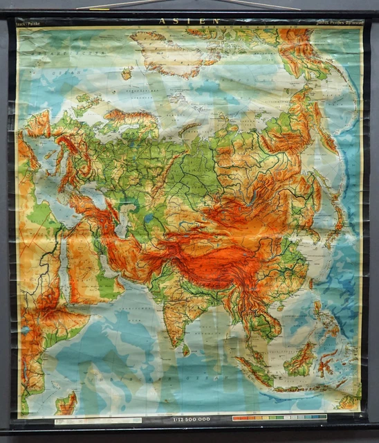 ROLLABLE MAP OF Asia Wall Chart Poster Cottagecore Print $300.31 ...