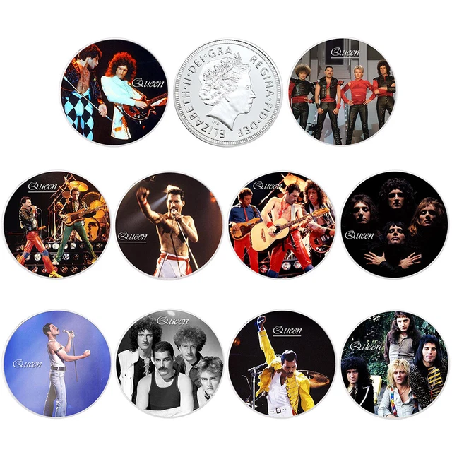 QUEEN'S SILVER COIN British Rock Singer Freddie Mercury Metal ...