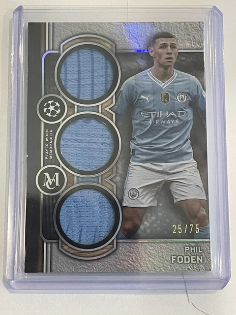 2023-24 TOPPS MUSEUM Phil Foden patch indossata tripla reliquia ...