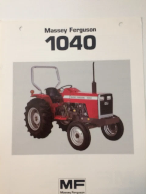 MASSEY FERGUSON MF 1040 Compact Tractor Color Brochure Spec Sheet Near 
