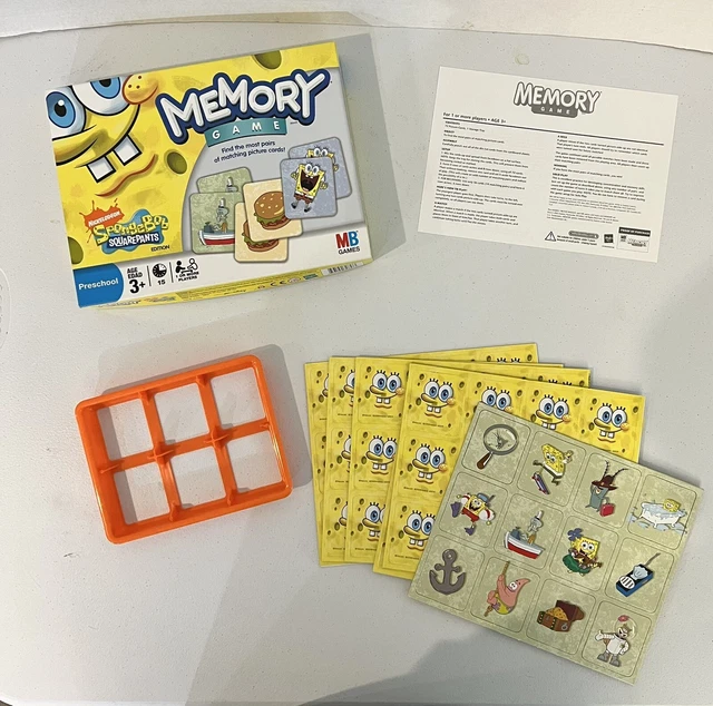 MEMORY GAME SPONGEBOB SquarePants Edition Preschool 3+ Nickelodeon ...