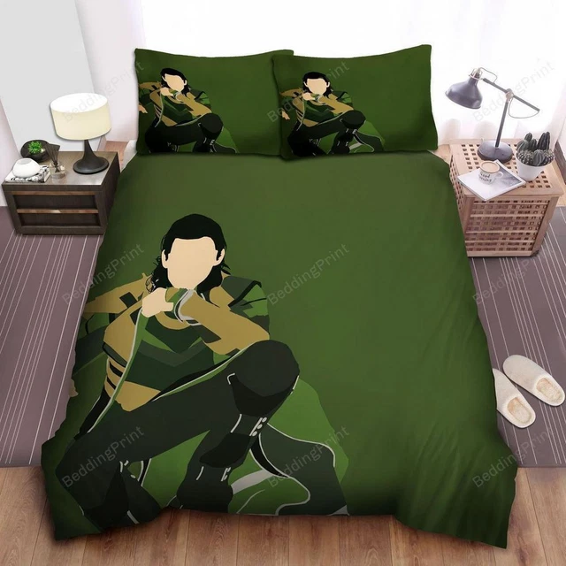 MARVEL LOKI WITHOUT Face In Digital Artwork Quilt Duvet Cover Set ...