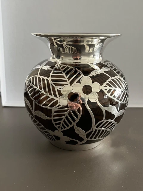 FRIEDRICH WILHELM SPAHR, Glasvase, Art Deco, Silveroverlay, EUR 199,00 ...