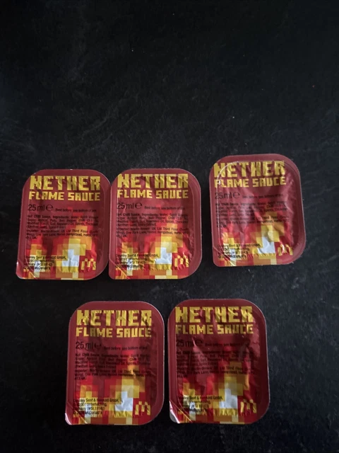 NEW MCDONALD’S MINECRAFT Collab Nether Fire Sauce X 5 Unopened £3.84 ...