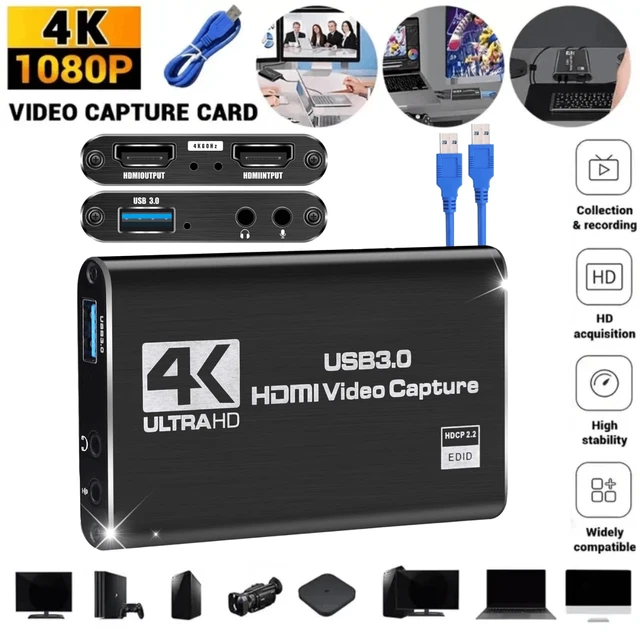 4K AUDIO VIDEO Capture Card USB 3.0 HDMI Video Capture Device Full HD ...