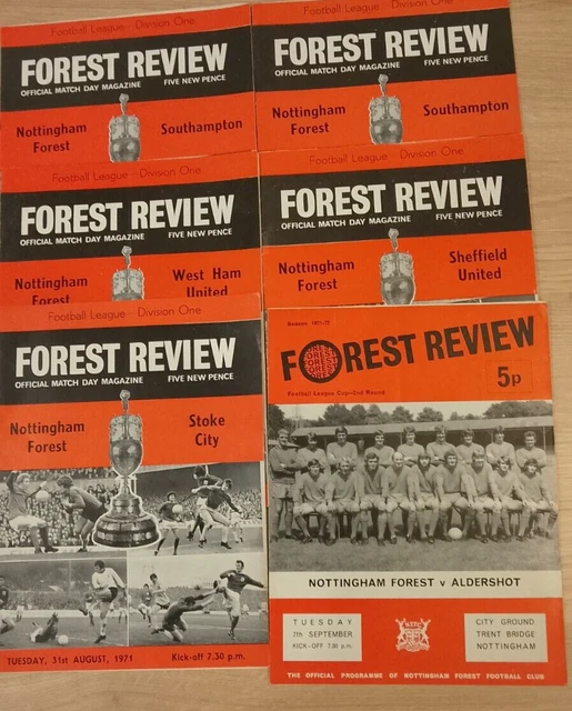 13 NOTTINGHAM FOREST Home Programmes 1971/72 £1.95 - PicClick UK