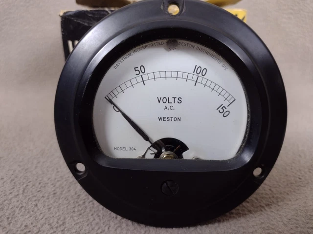 VINTAGE WESTON PANEL Gauge Voltage Meter AC Model 301 0-150 Volts $29. ...
