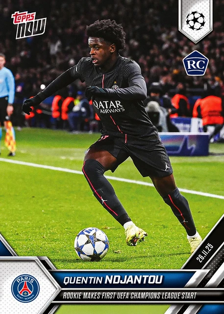 TOPPS NOW UCL 2025/26 - Card 058 - Quentin Ndjantou - Paris Saint ...
