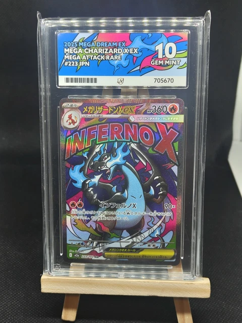 POKÉMON TCG MEGA Charizard x EX Mega dream MA 223/193 Ace 10 Gem Mint £ ...