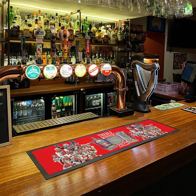 HULL KR TREBLE Winners 2025 Bar Runner Mat 2 Sizes Hull KR Man Cave Bar ...