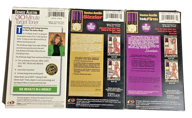 3X DENISE AUSTIN: 30 Minute Target Tone, Sizzler & Totally Firm, VHS £ ...