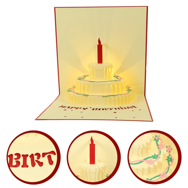 GEBURTSTAGSKARTE MIT UMHÜLLUNG Musik Leuchte Geburtstagskarte 3D ...