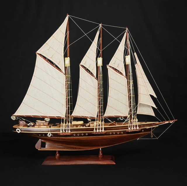 SAILING YACHT MODEL Atlantic Model Ship 28"L Scale 1:100 $189.00 - PicClick