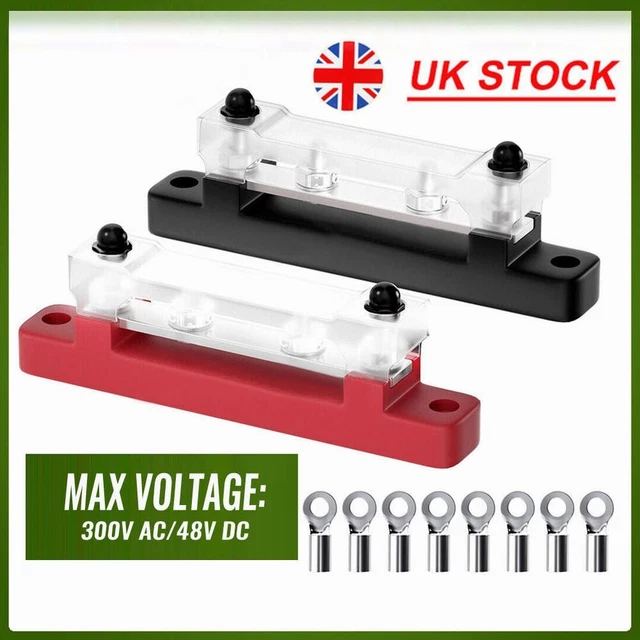 4 WAY BUS Bar Terminal Power Distribution Block Copper 12V 150A for Car ...