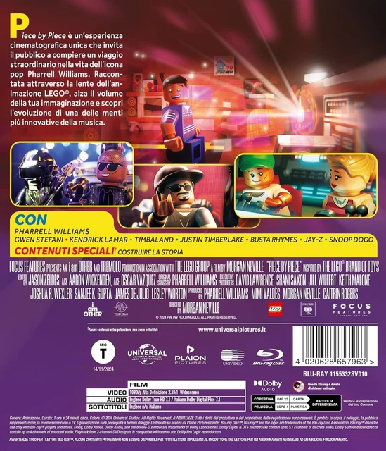 PIECE BY PIECE (Blu-ray) Pharrell Williams Morgan Neville Kendrick ...
