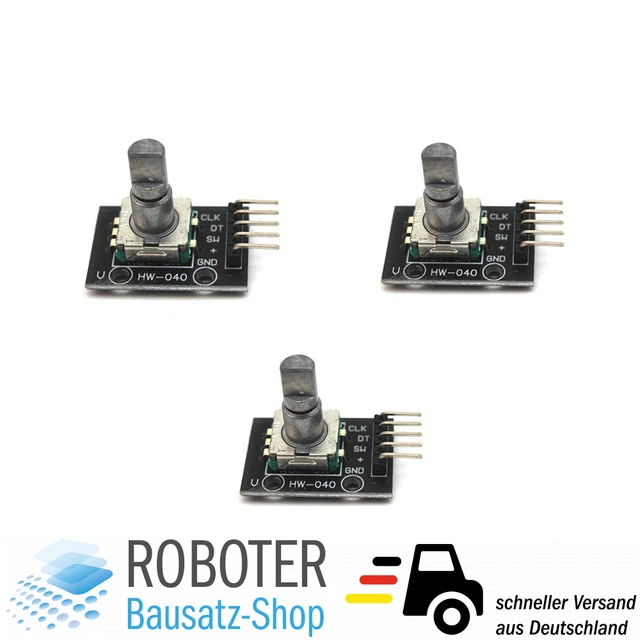 3 STÜCK DREHREGLER Drehgeber Drehencoder Rotary Encoder Modul KY-040 ...