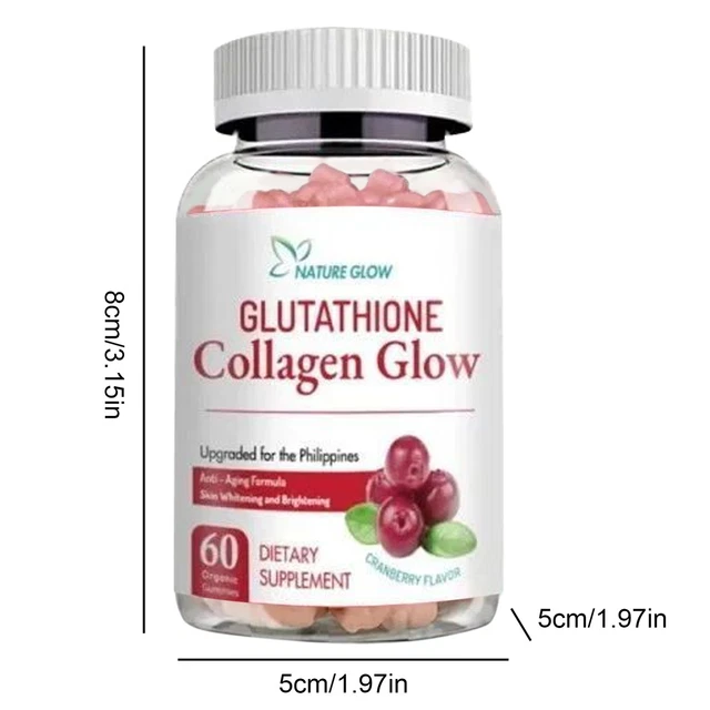 NATURE GLOW GLUTATHIONE Collagen - Cranberry Flavor, 60 Chewable ...