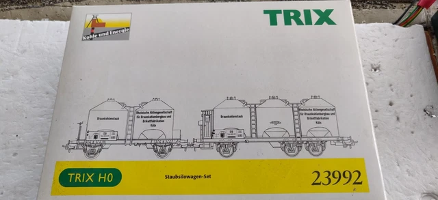 TRIX 23992 COFFRET de 2 wagons silos a poussière de la série Charbon et ...