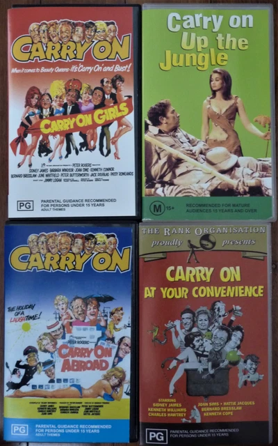 CARRY ON AUSTRALIAN VHS Video Tapes x 4 Sid James, Frankie Howard, Joan ...
