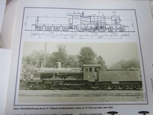 BAHN LOKAUFRISSE DAMPF Personenzug 77 pr. P 7 Bauart Grafenstaden 1899 ...