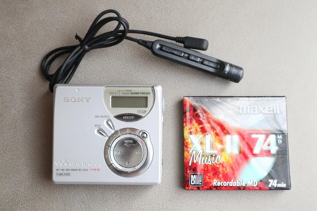SONY MZ-N520 TYPE-S MDLP Minidisc Walkman blue-With Remote Very Good ...