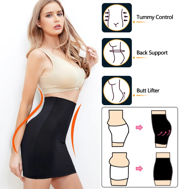 HALF SLIPS WOMEN Under Dress Tummy Control Shapewear High Waist ...